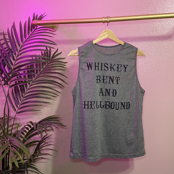 Tops | Wiskey Bend And Hellbound Grey Tank | Poshmark